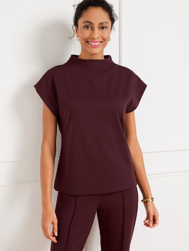 Passport Ponte Funnel Neck Pullover | Talbots
