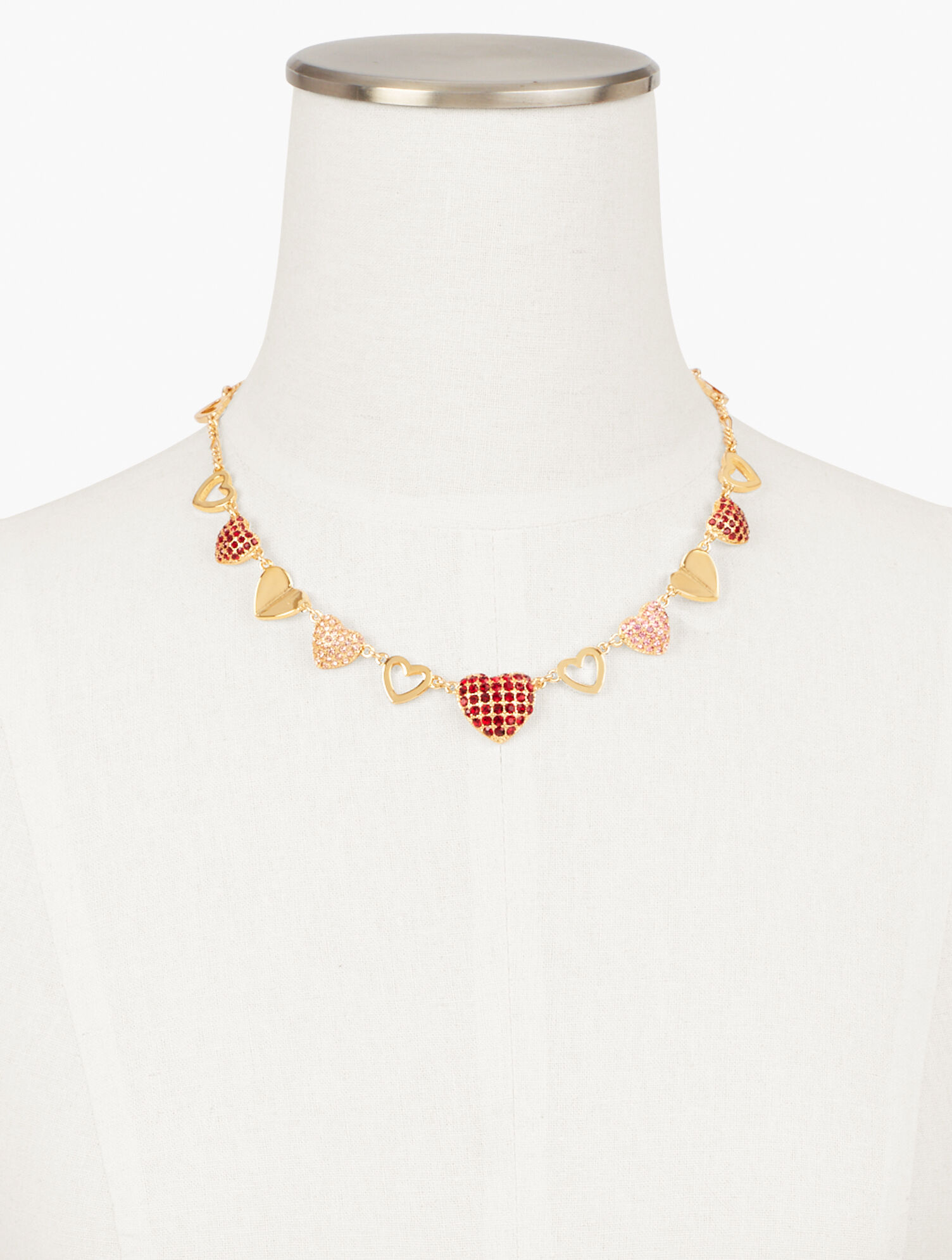 Pavé Hearts Necklace | Talbots