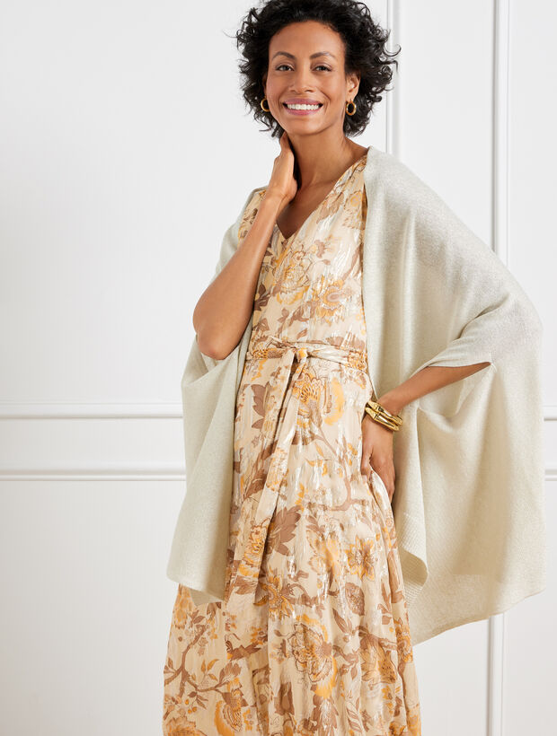 Metallic Jersey Stitch Ruana | Talbots