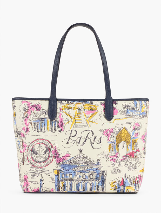 Printed Tote - Les Rues De Paris | Talbots