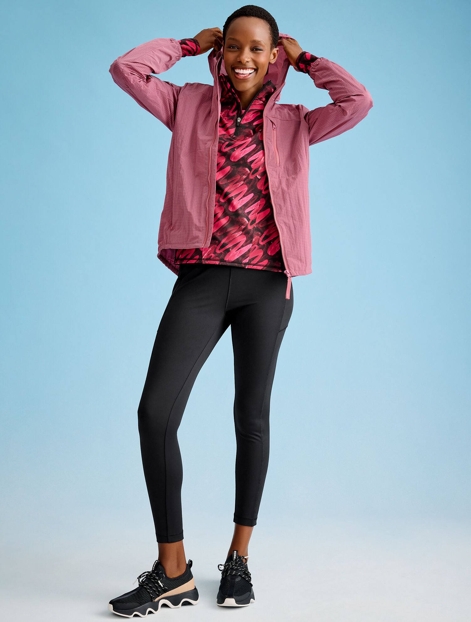 Performance Compression Half Zip Pullover - Brushed Lines | Talbots