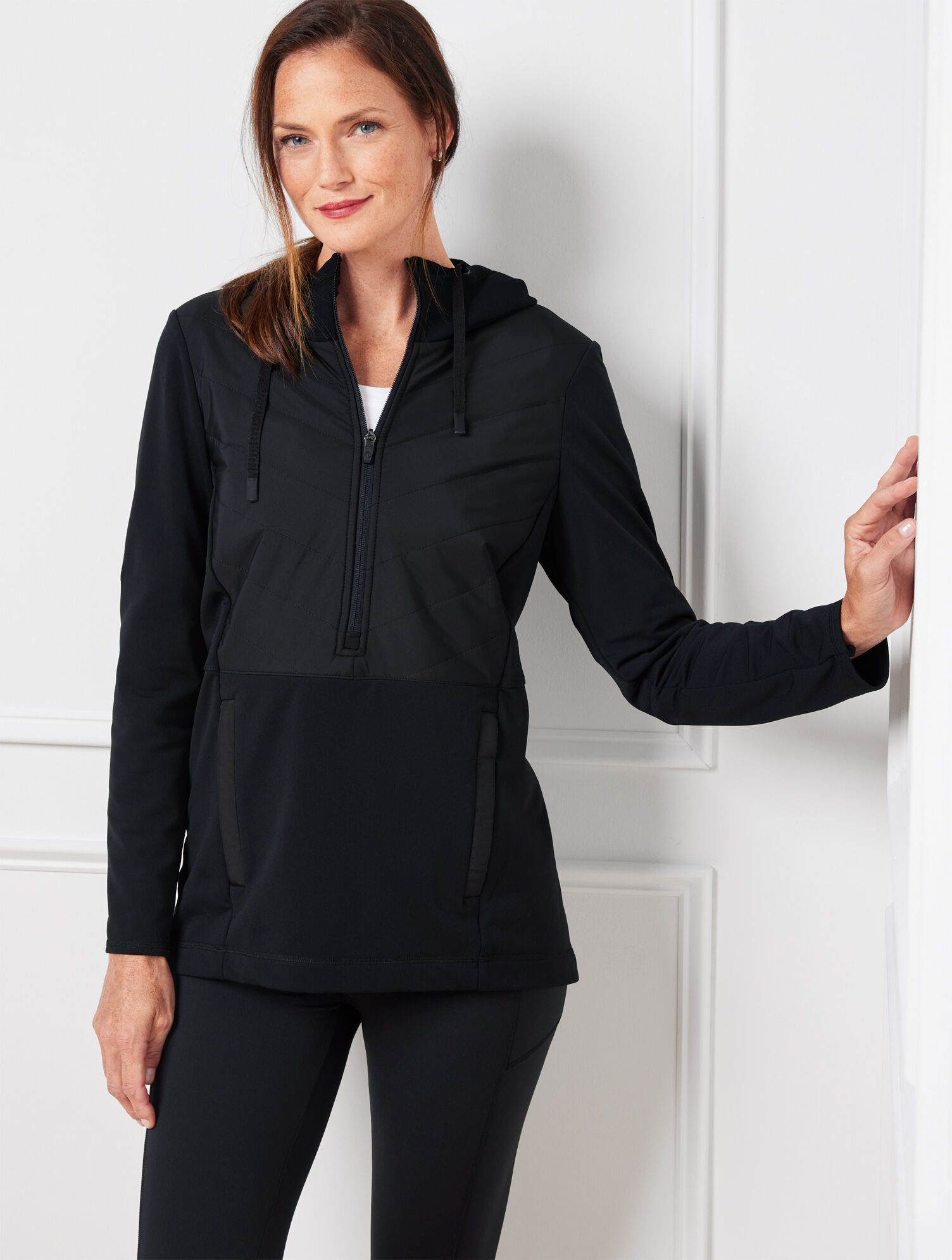 Therma-Stretch Quilted Half Zip Jacket | Talbots