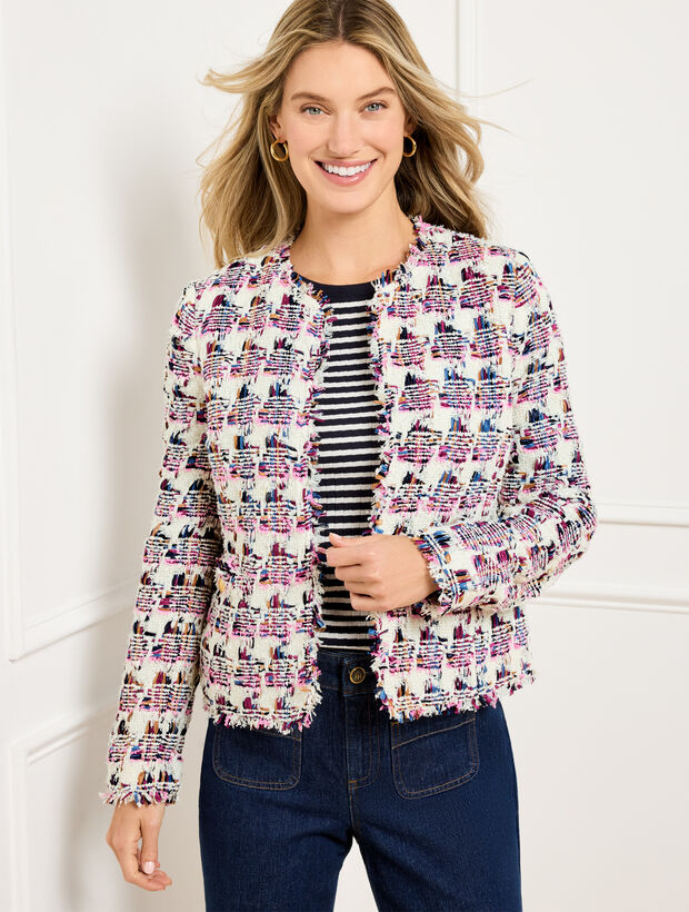 Collarless Tweed Jacket | Talbots