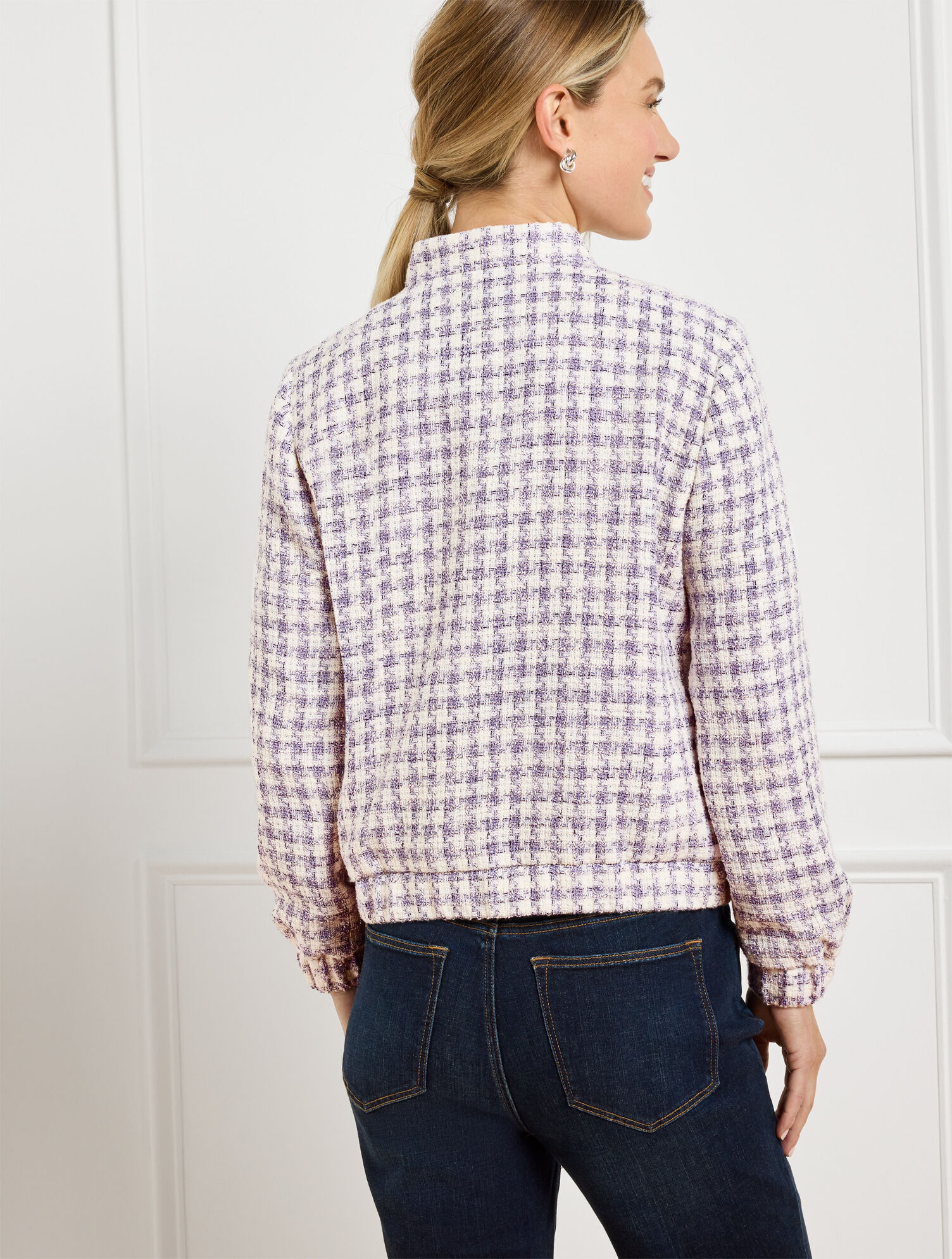 Gingham Tweed Bomber | Talbots
