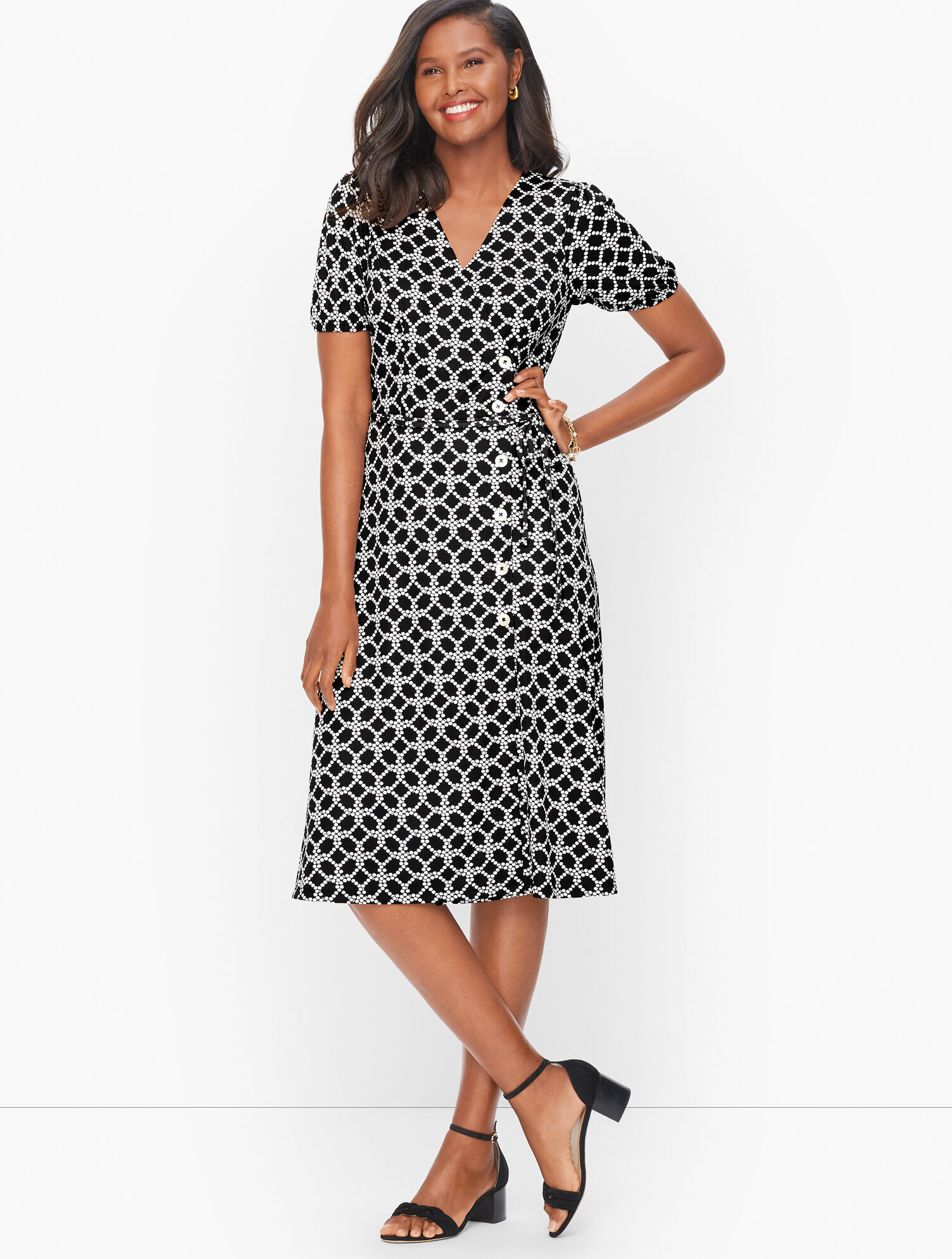 Knit Jersey Faux Wrap Dress | Talbots