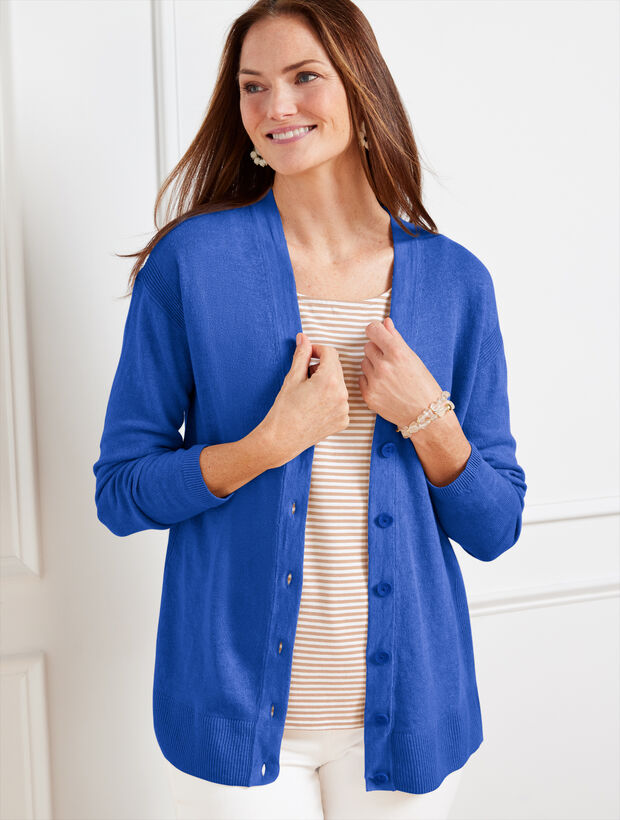 Linen Girlfriend Cardigan | Talbots