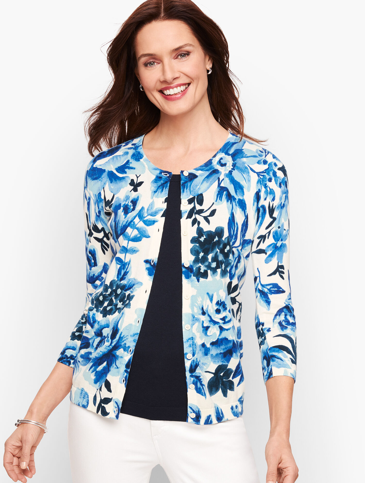 Charming Cardigan - Watercolor Blossom | Talbots