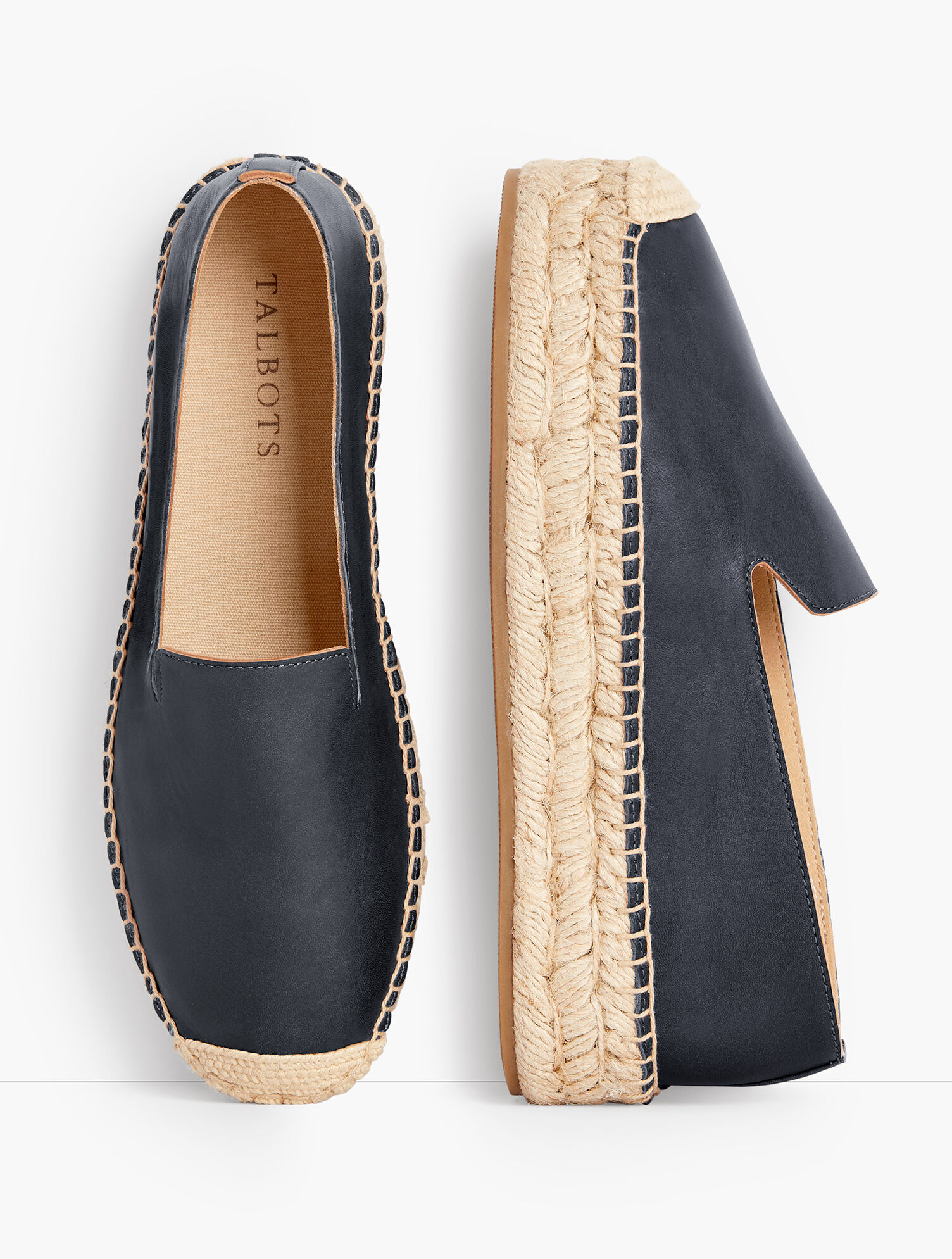 Quinn Leather Platform Espadrilles | Talbots