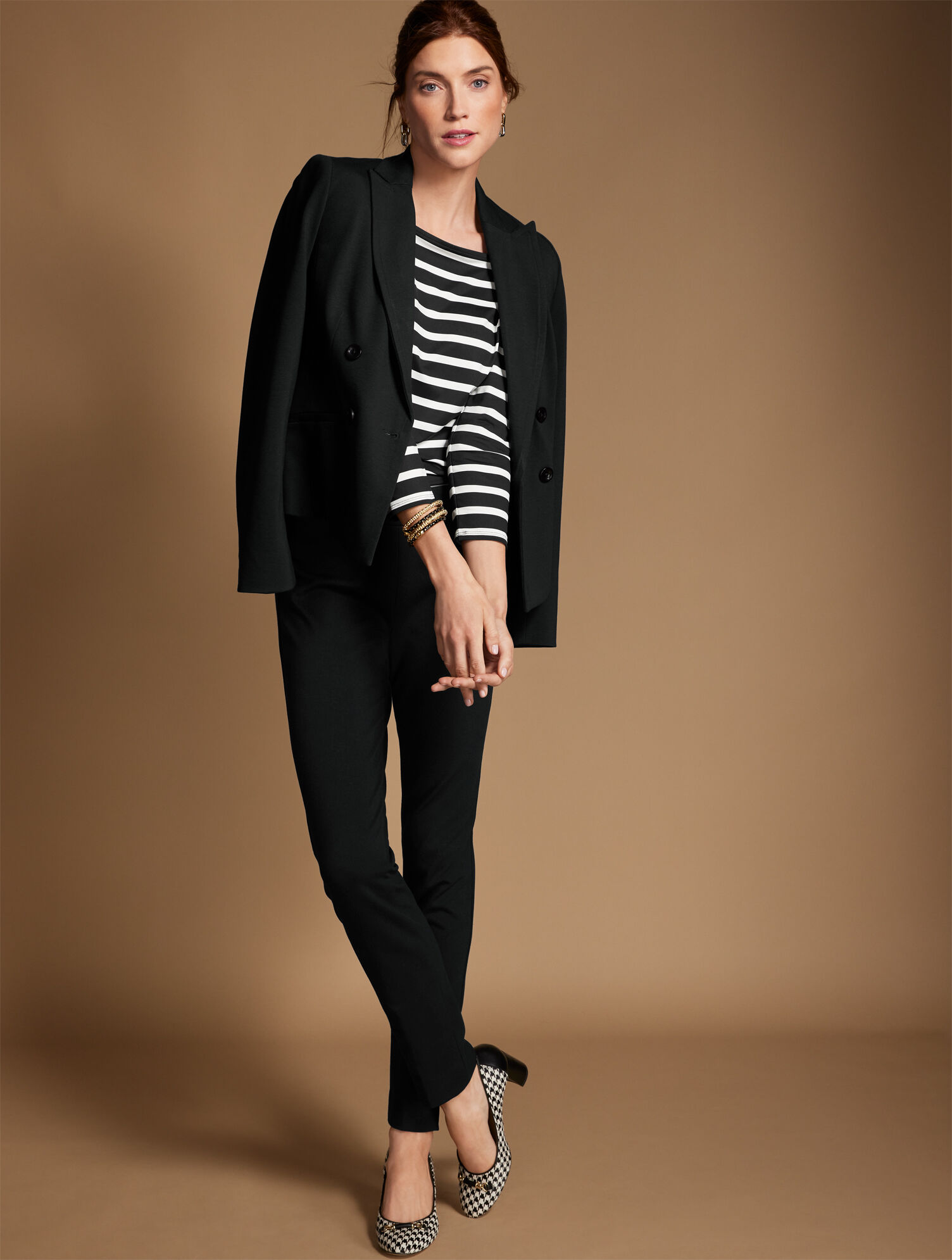 Luxe Italian Knit Double Breasted Blazer | Talbots