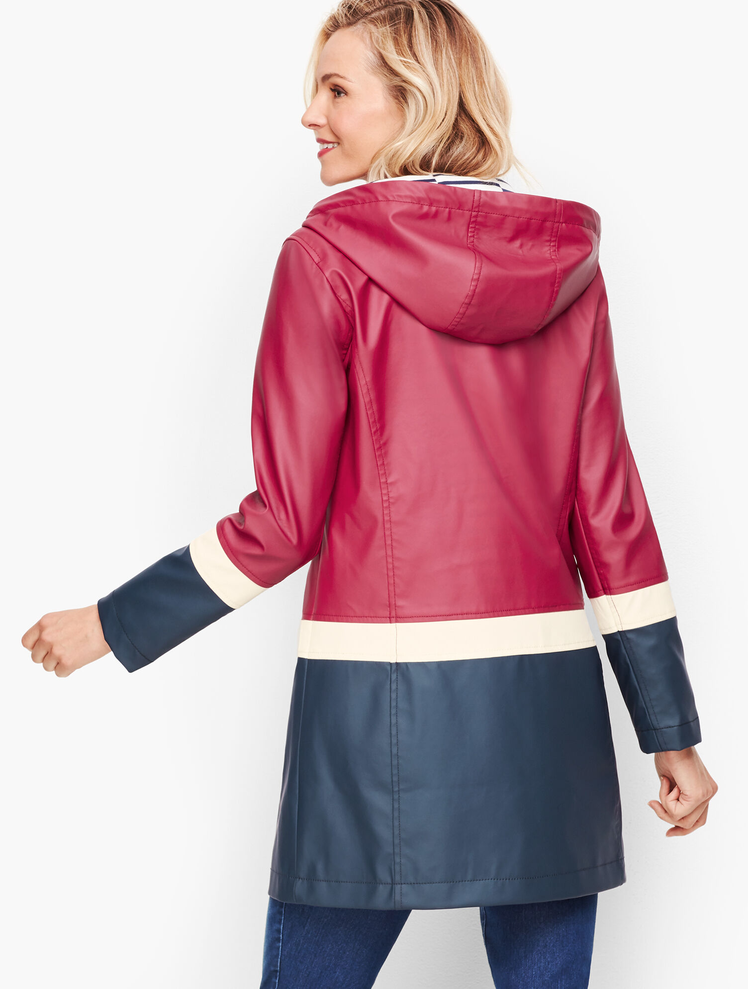 Hooded Rain Coat - Colorblock | Talbots