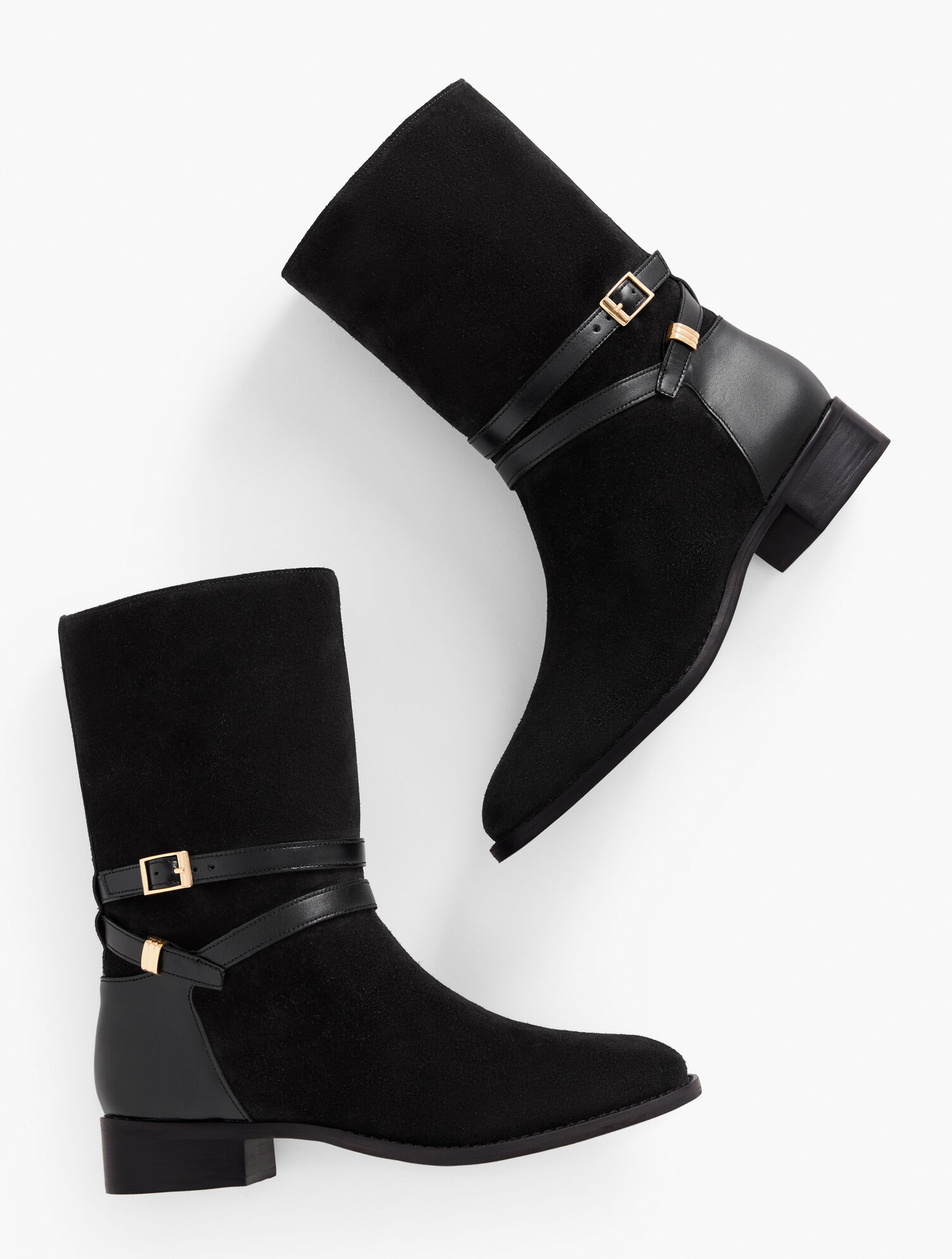 Tish Suede Wrap Mid-Calf Boots | Talbots