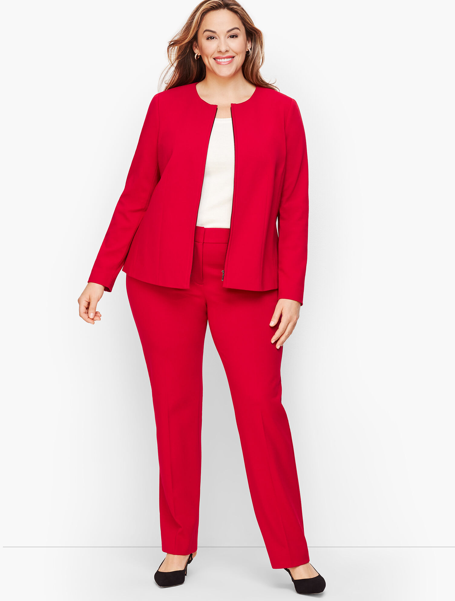 Italian Luxe Knit Zip-Front Jacket - Solid | Talbots