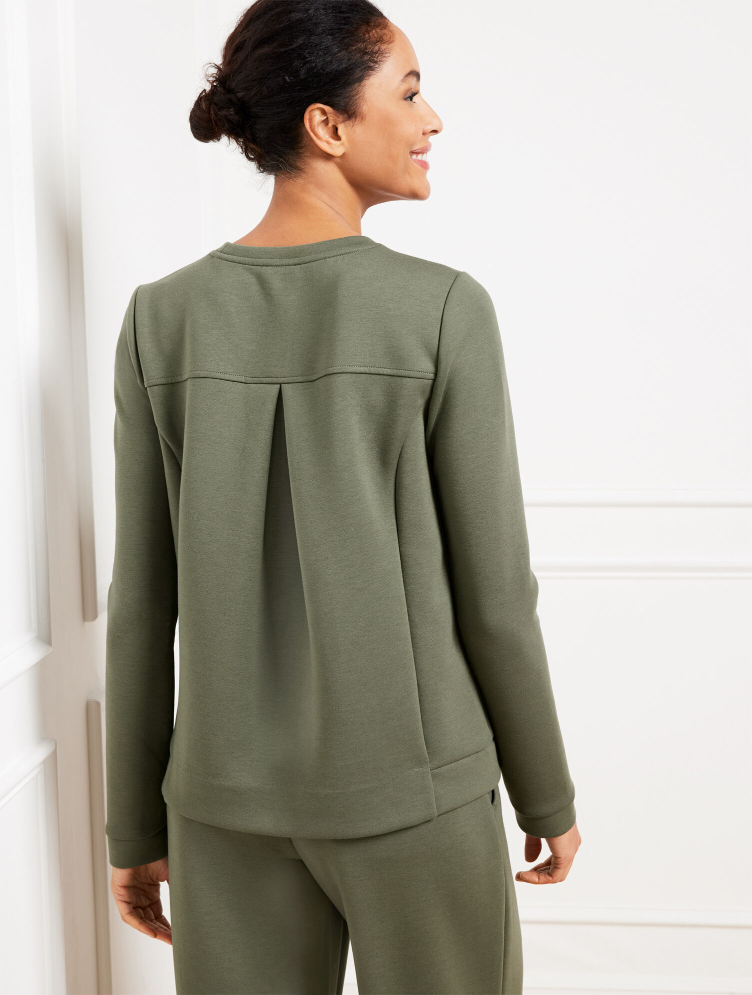 AirKnit Stretch Pleat Back Pullover | Talbots
