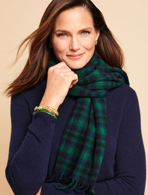 Cashmere Black Watch Tartan Wrap Scarf | Talbots