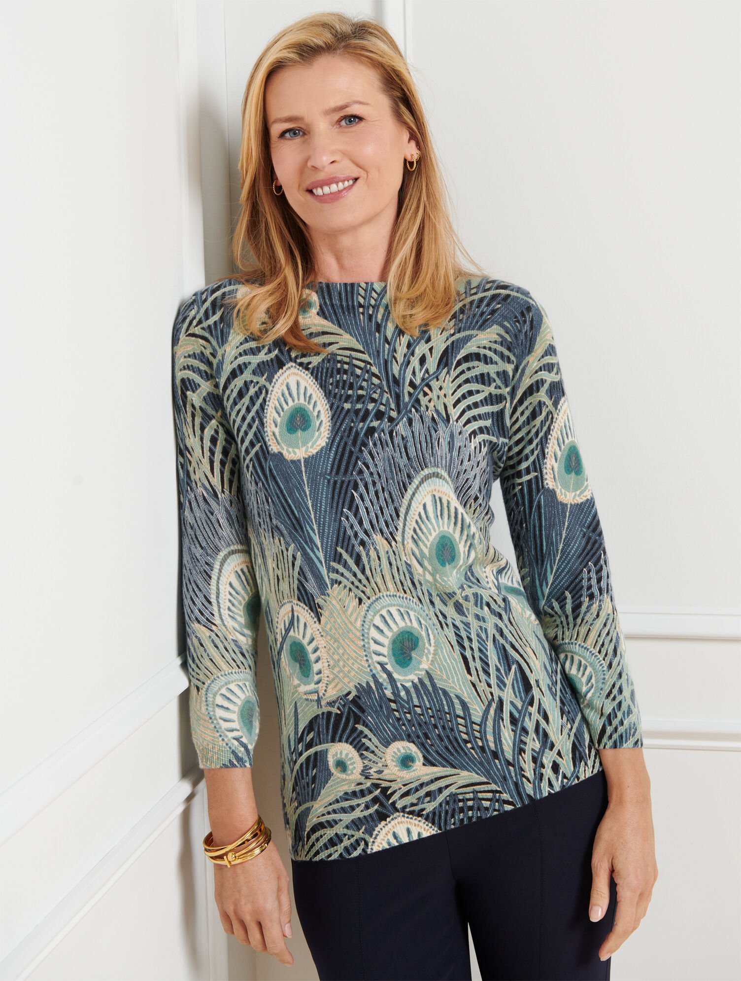 Audrey Cashmere Sweater - Peacock Feather | Talbots