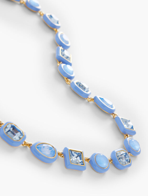 Bezel Set Stone Enamel Necklace | Talbots