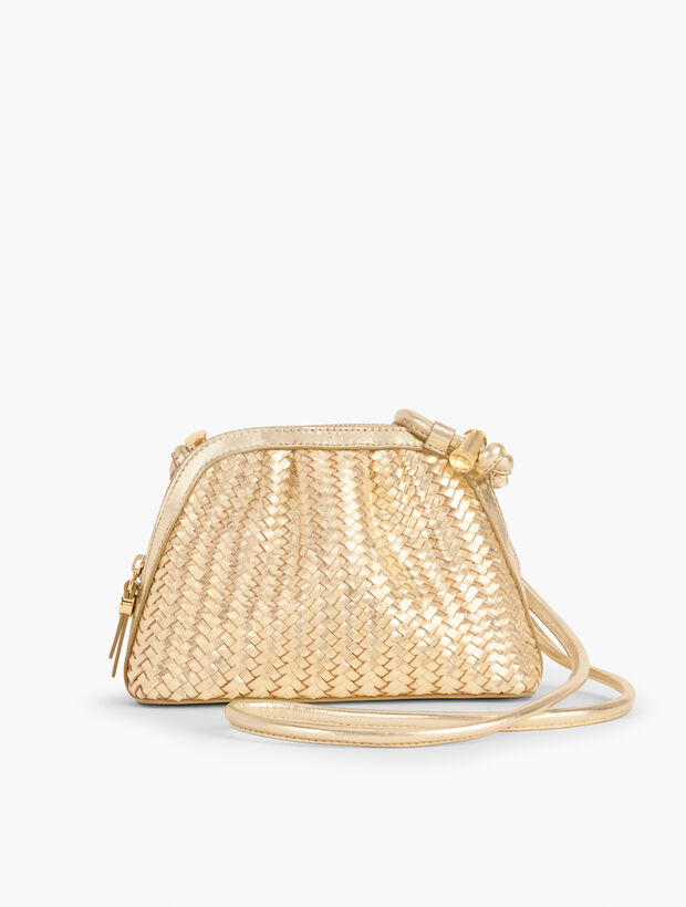 Gathered Metallic Nappa Crossbody Bag | Talbots