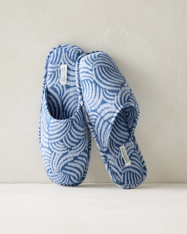 Organic Cotton Jersey Abstract Wave Slippers | Haven Well Within