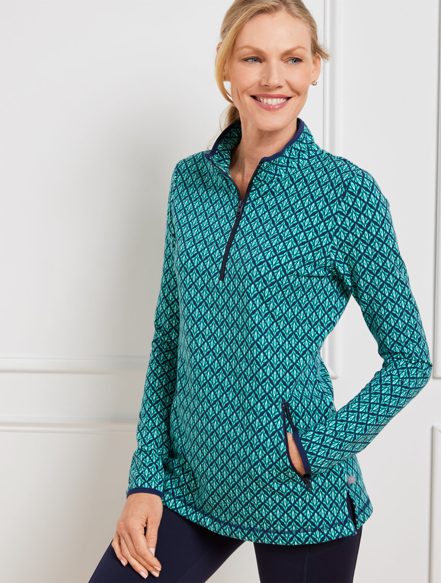 Half-Zip Pullover - Delicate Geo | Talbots