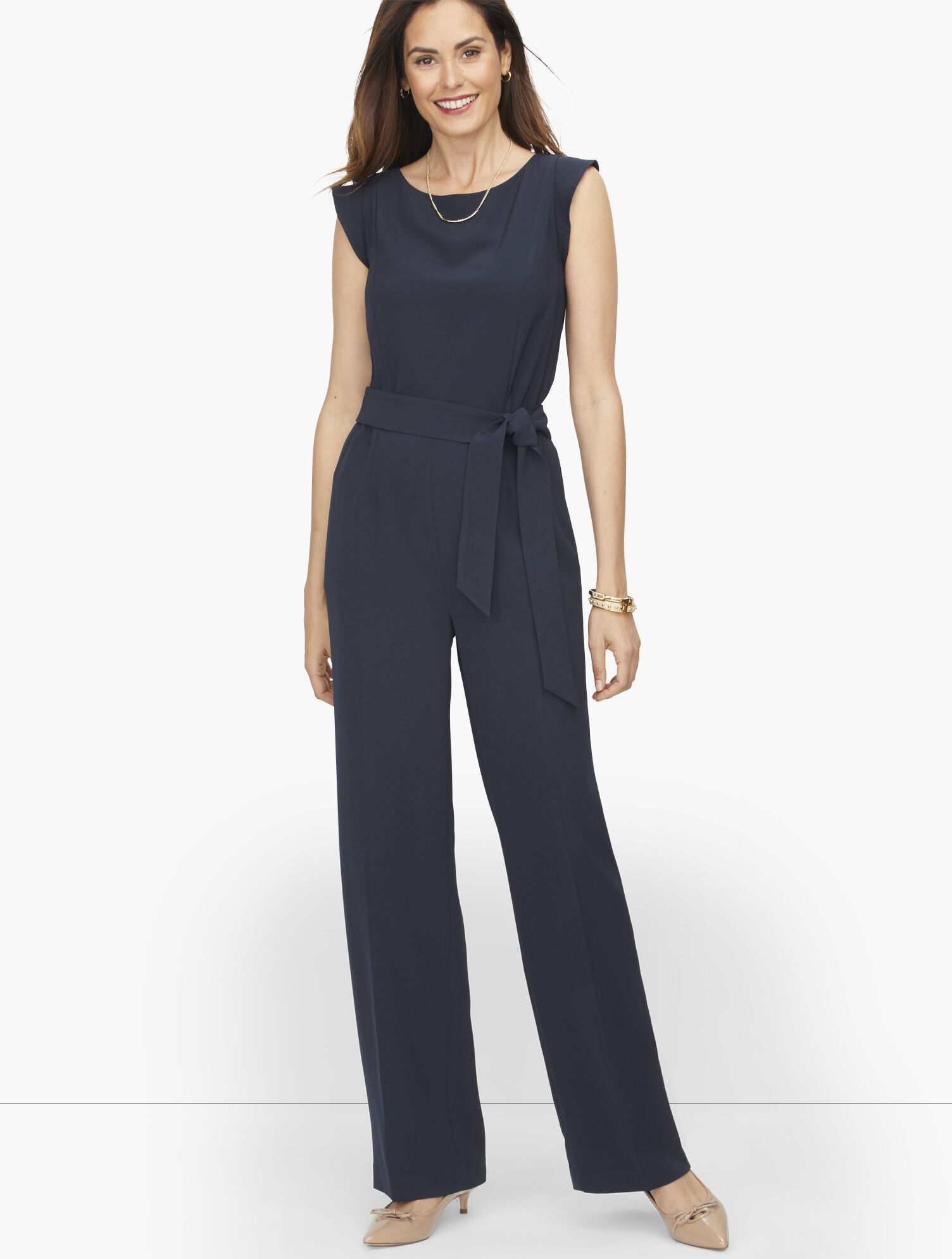 Stretch Crepe Jumpsuit | Talbots