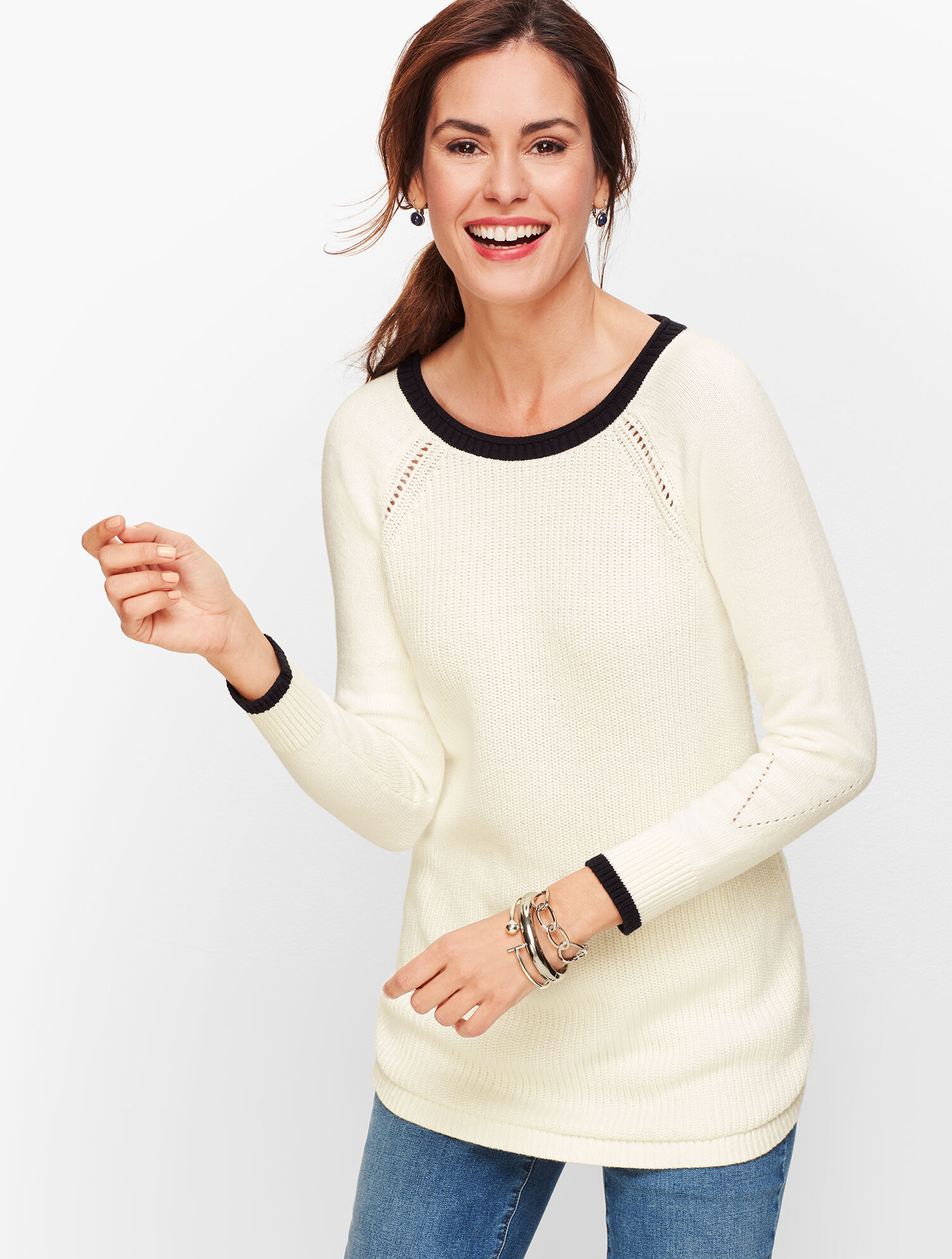 Tipped Rib Stitch Sweater | Talbots