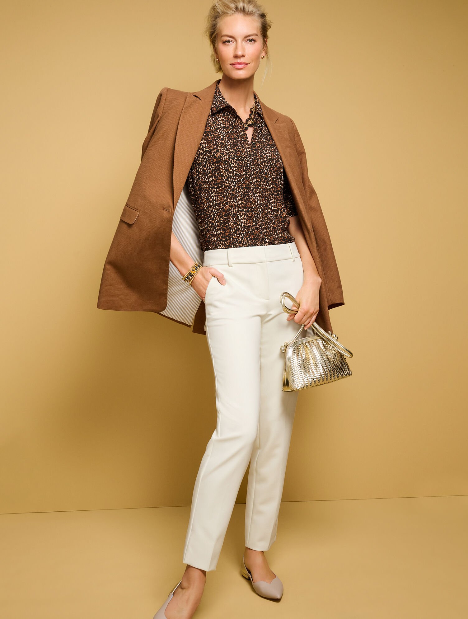 Elbow Sleeve Shirt - Delicate Leopard | Talbots