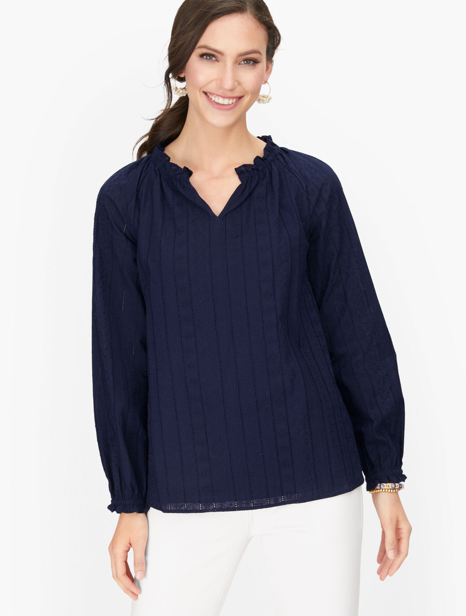 Embroidered Feminine Detail Top | Talbots