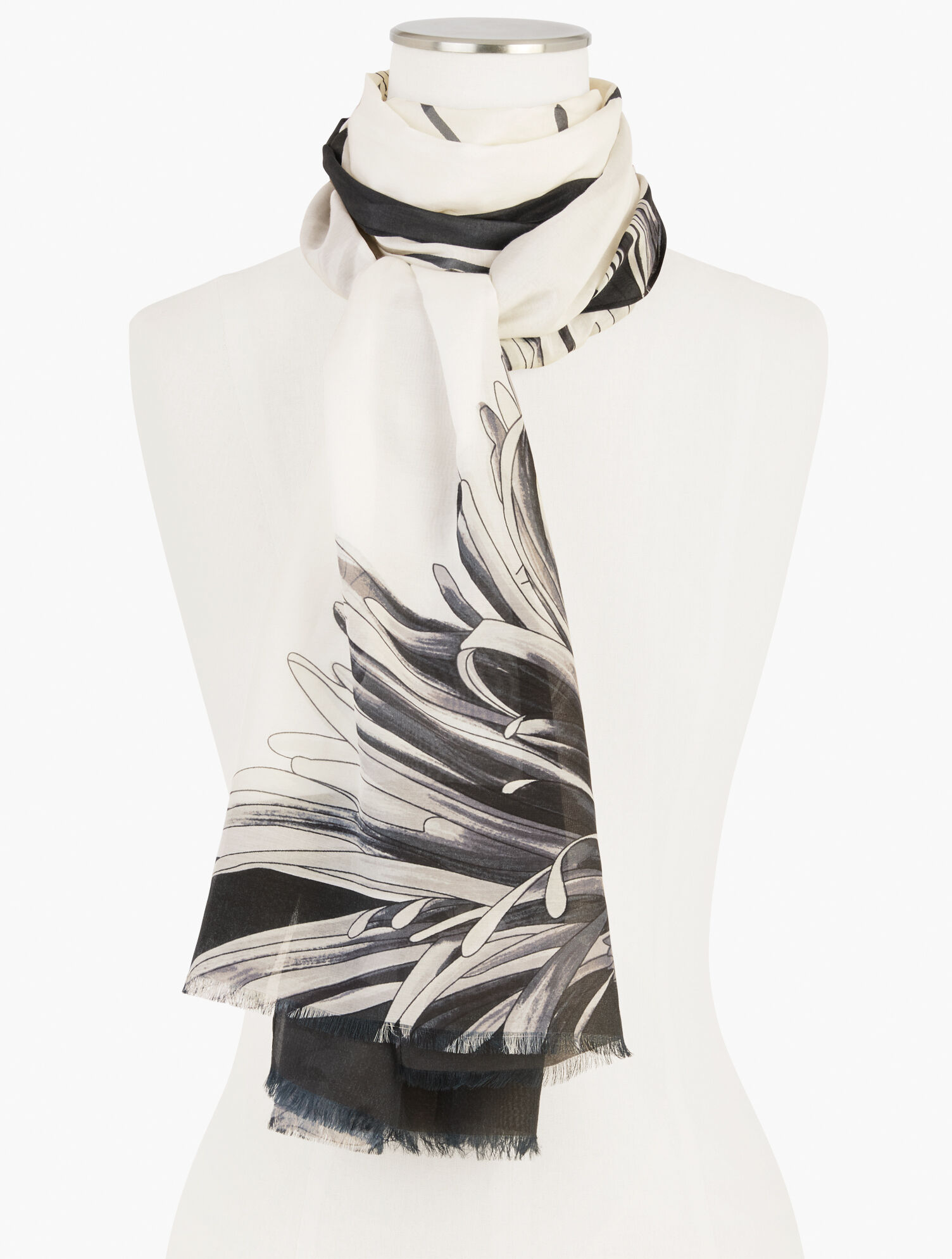 Chrysanthemum Blooms Oblong Scarf | Talbots