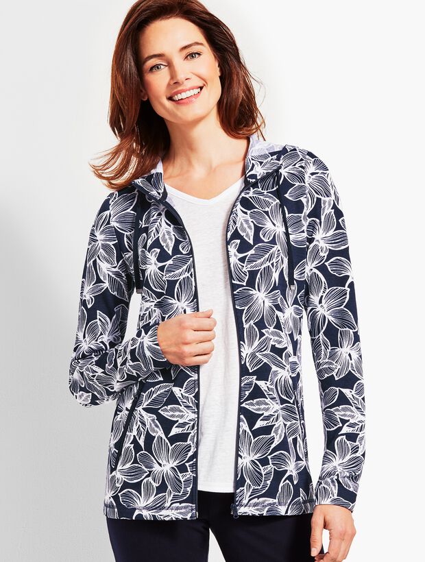 Floral Soft-Drape Jersey Jacket | Talbots