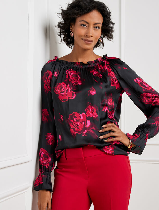 Smocked Blouse - Ikat Rose | Talbots