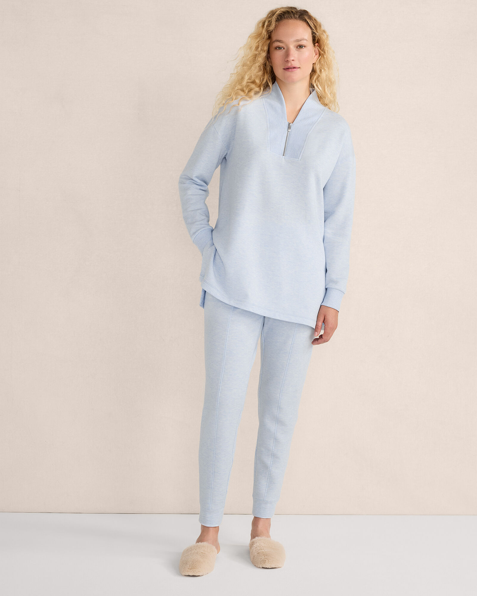 Fleece Quarter-Zip Tunic Pullover | Haven Well Within