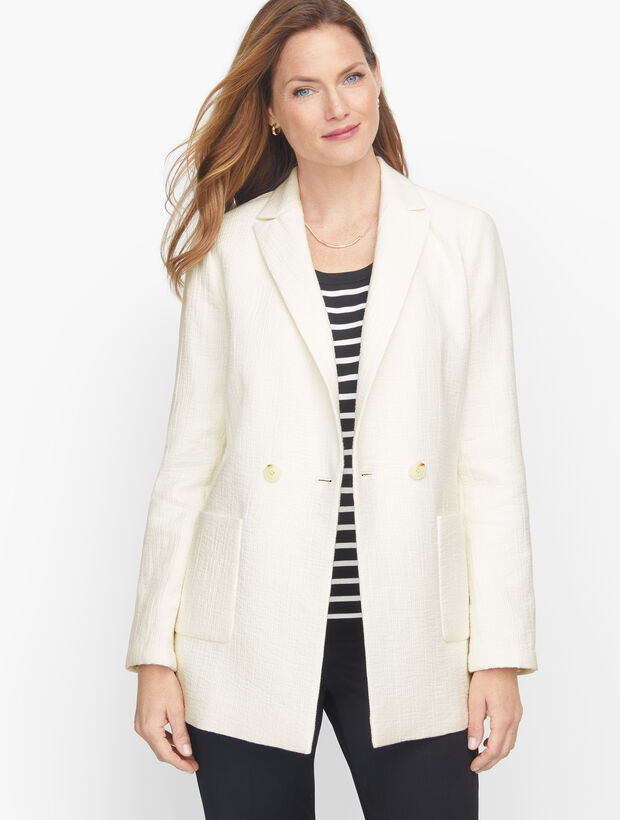 Textured Double Breasted Blazer | Talbots
