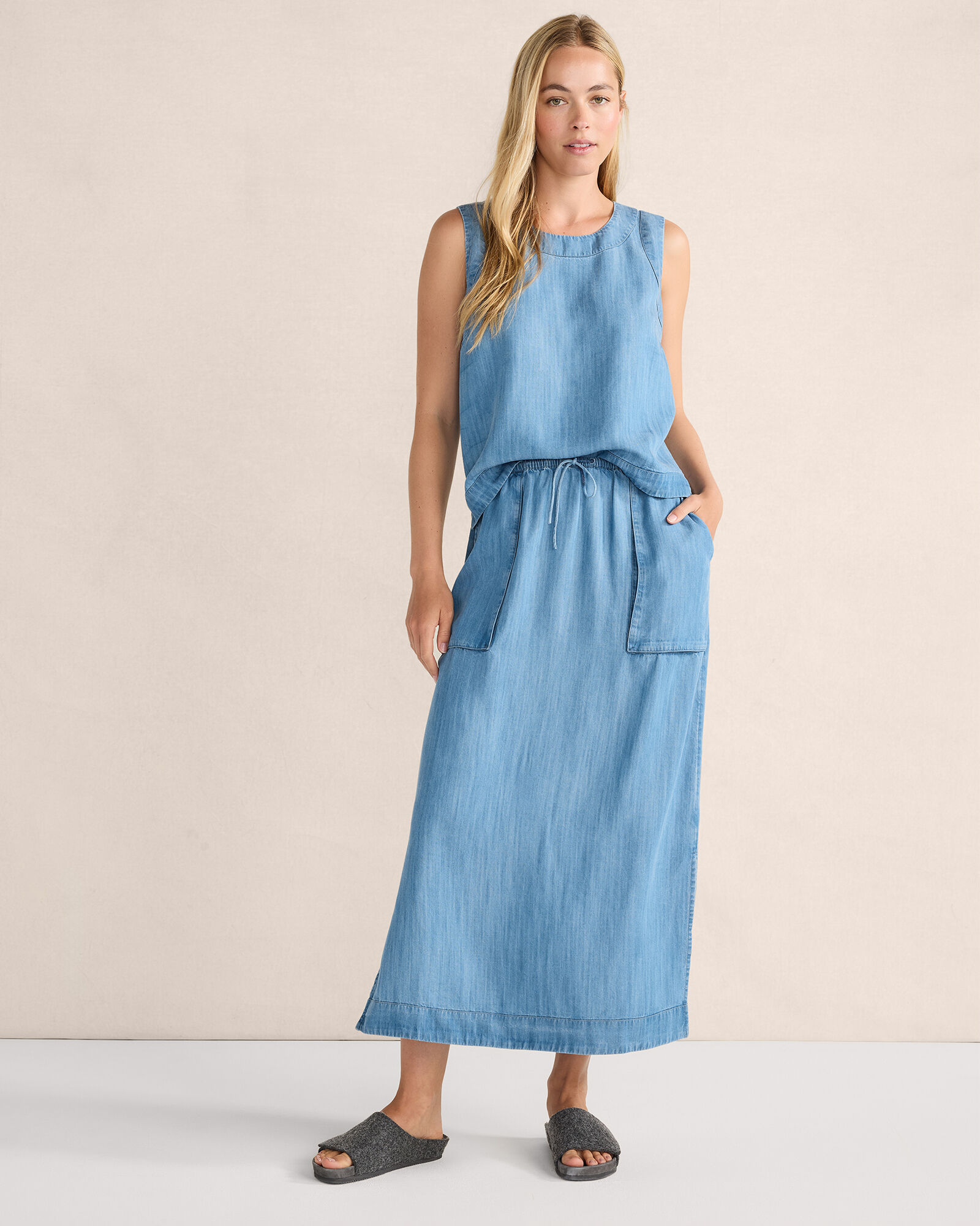 Chambray Sleeveless Top | Haven Well Within
