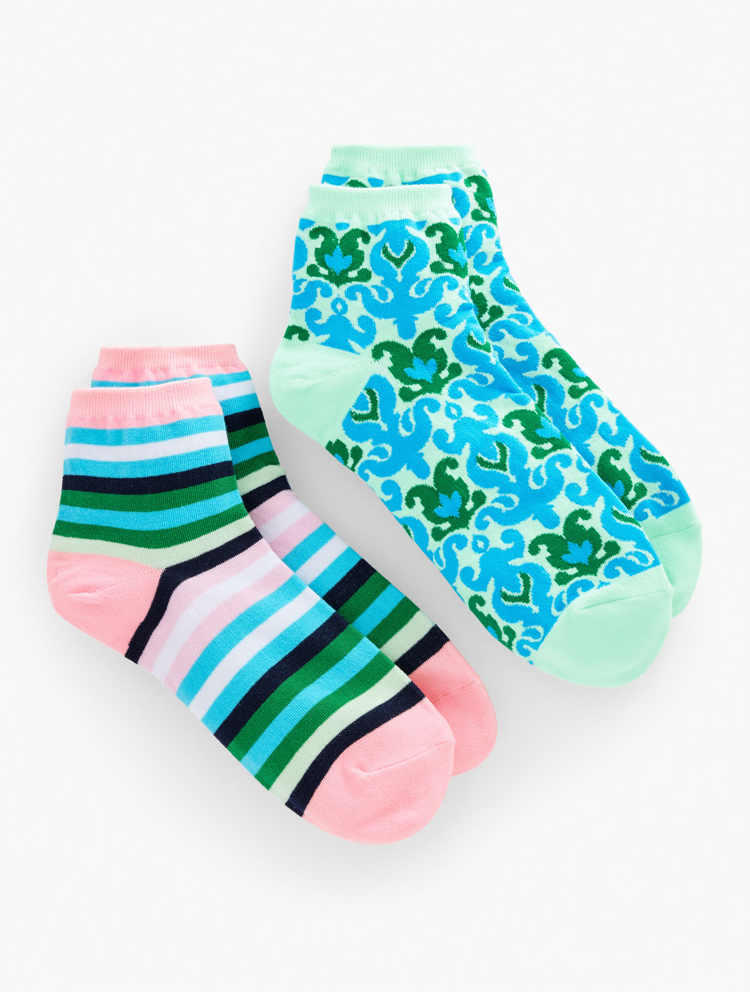 Medallion Two Pair Crew Socks | Talbots