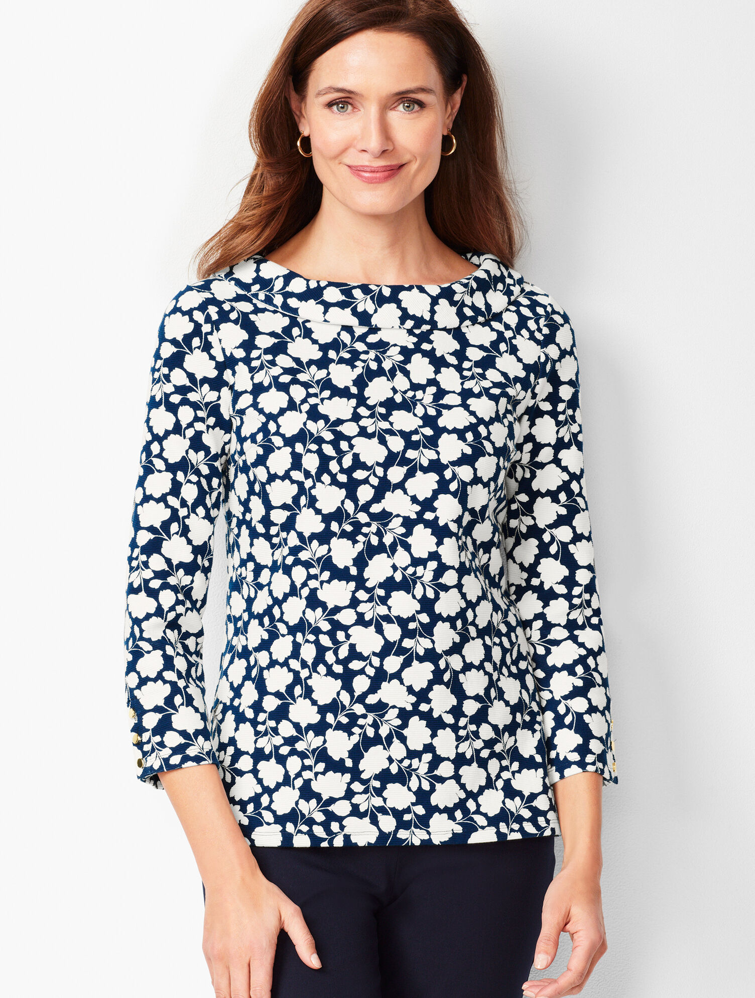 Portrait Collar Top - Floral | Talbots