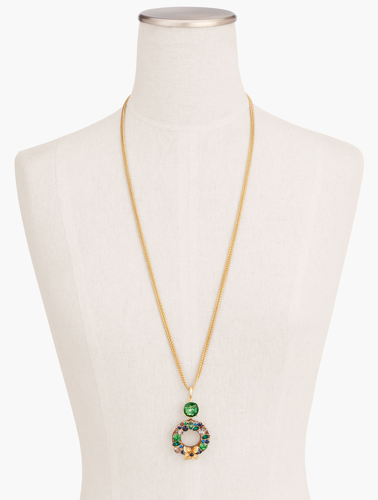 Holiday Wreath Pendant Necklace | Talbots