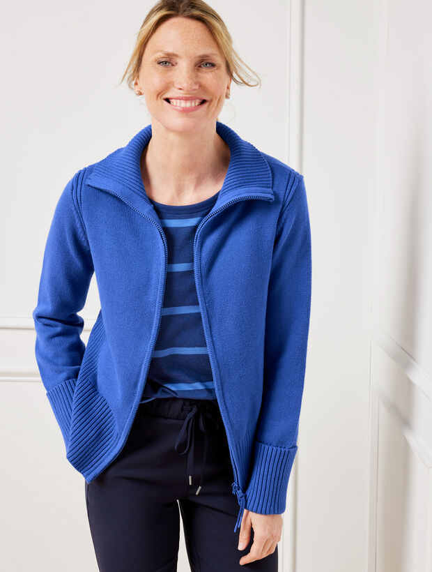 Coolmax® Johnny Collar Knit Jacket | Talbots