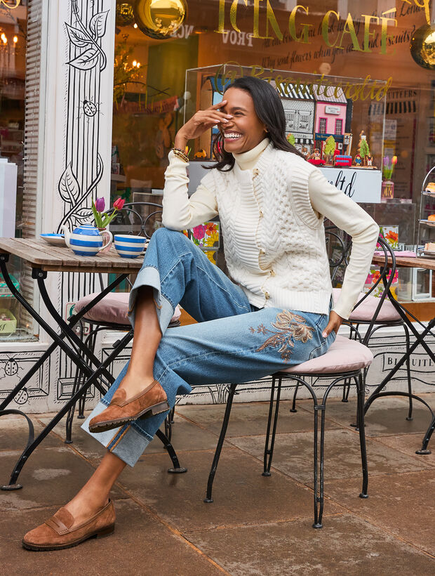 Cassidy Suede Penny Loafers | Talbots