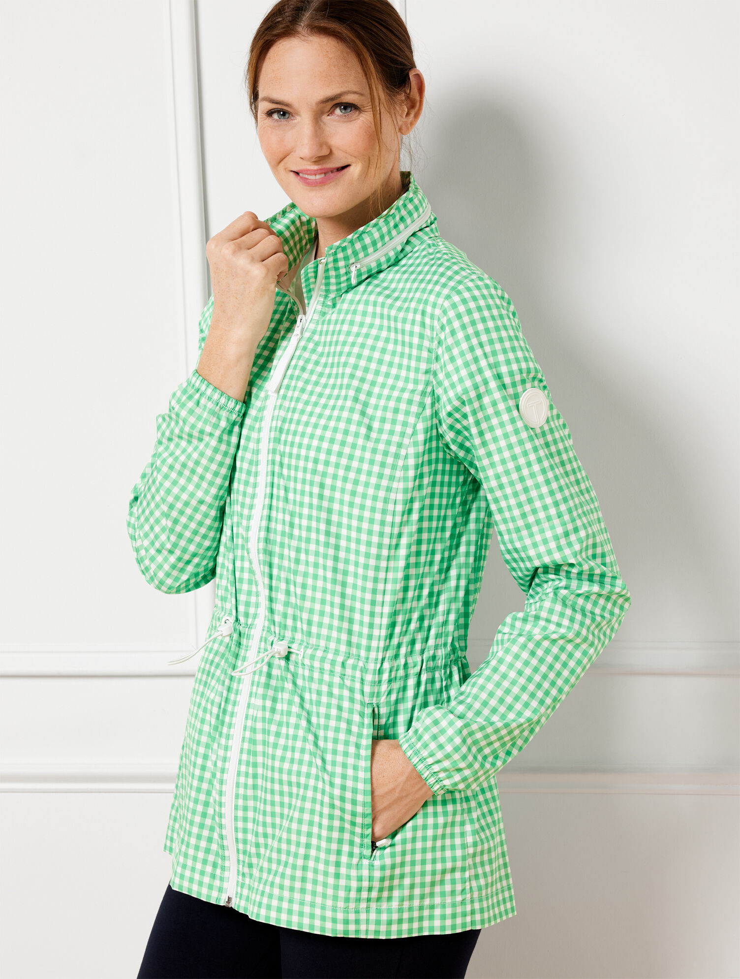 Packable Hooded Jacket - Gingham | Talbots