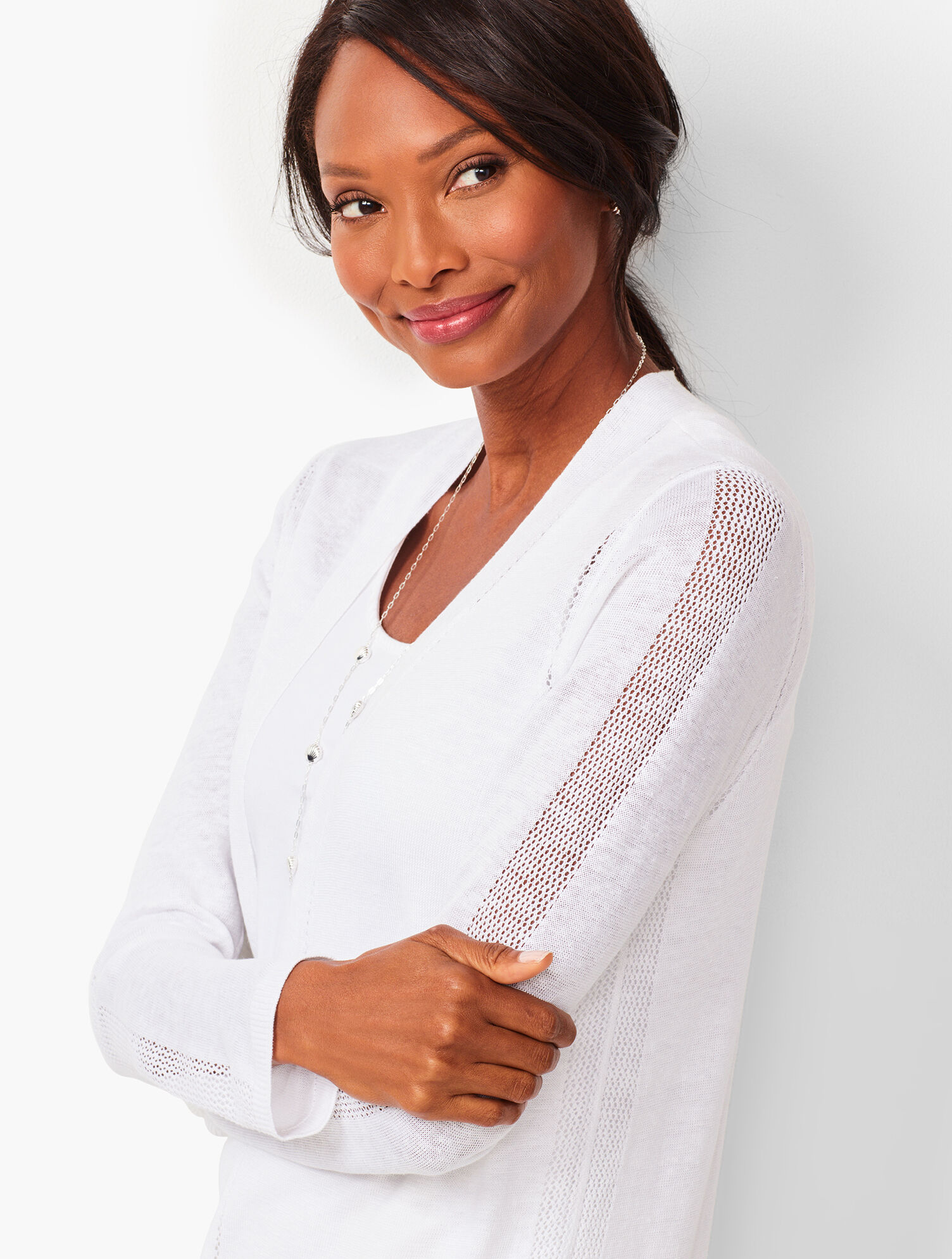 Open-Front Linen Cardigan | Talbots