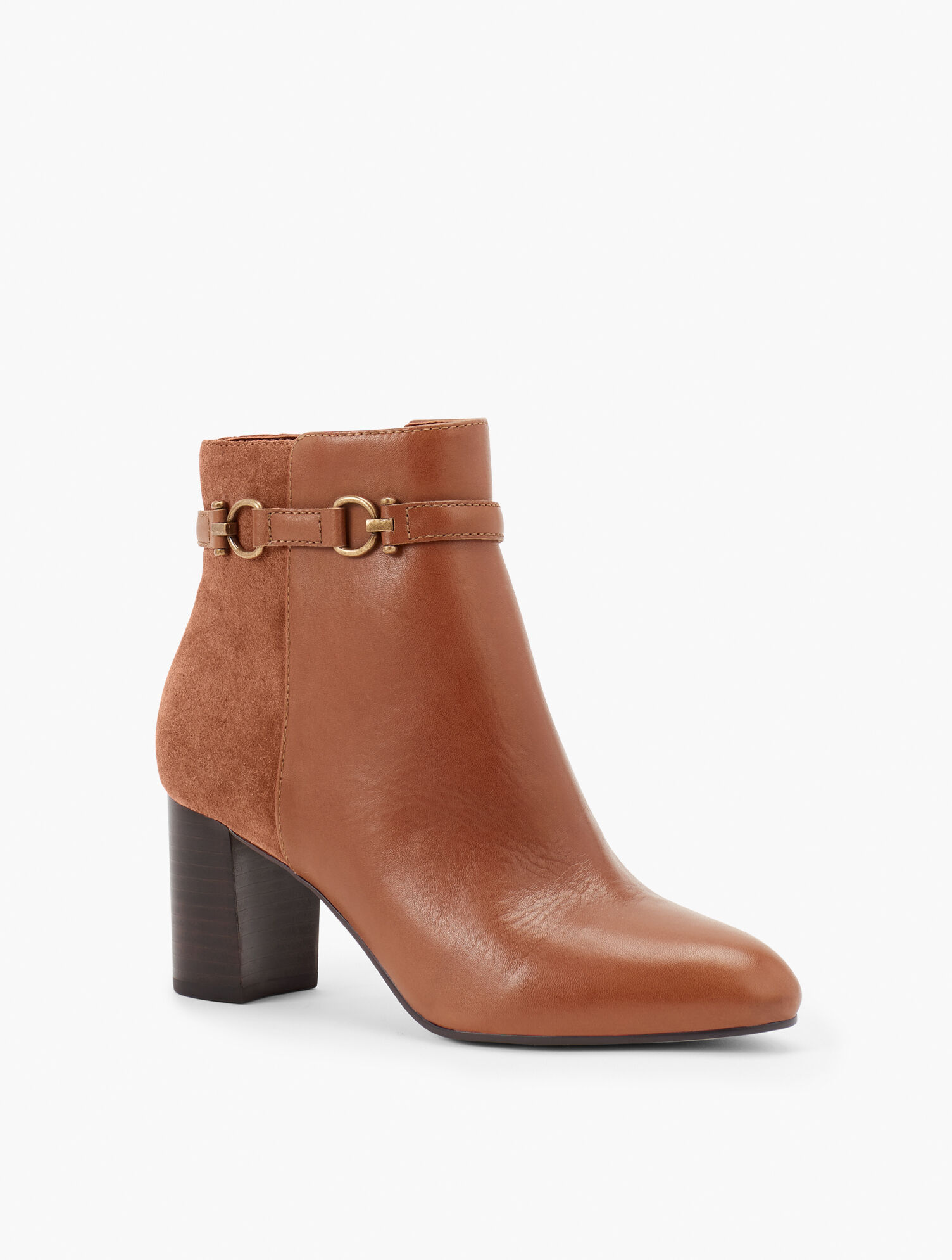 Simone T-Bar Leather Ankle Boots | Talbots