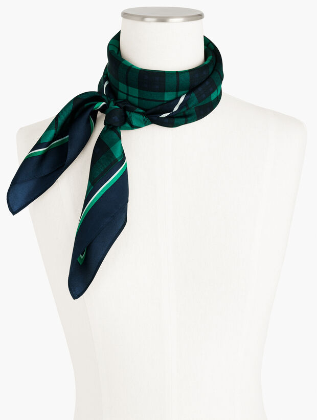 Classic Tartan Plaid Silk Square Scarf | Talbots