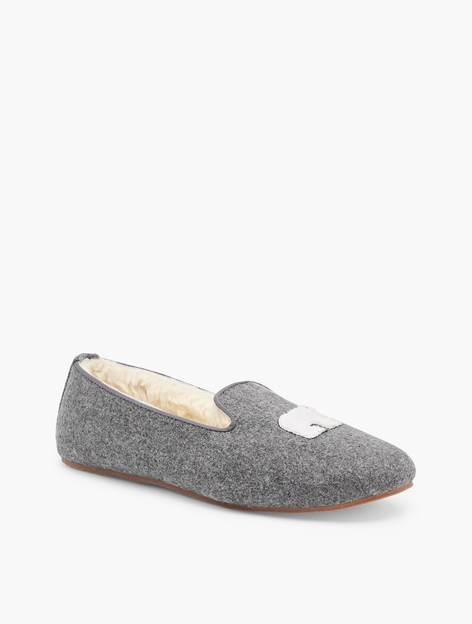Fireside Embroidered Polar Bear Slippers - Flannel | Talbots