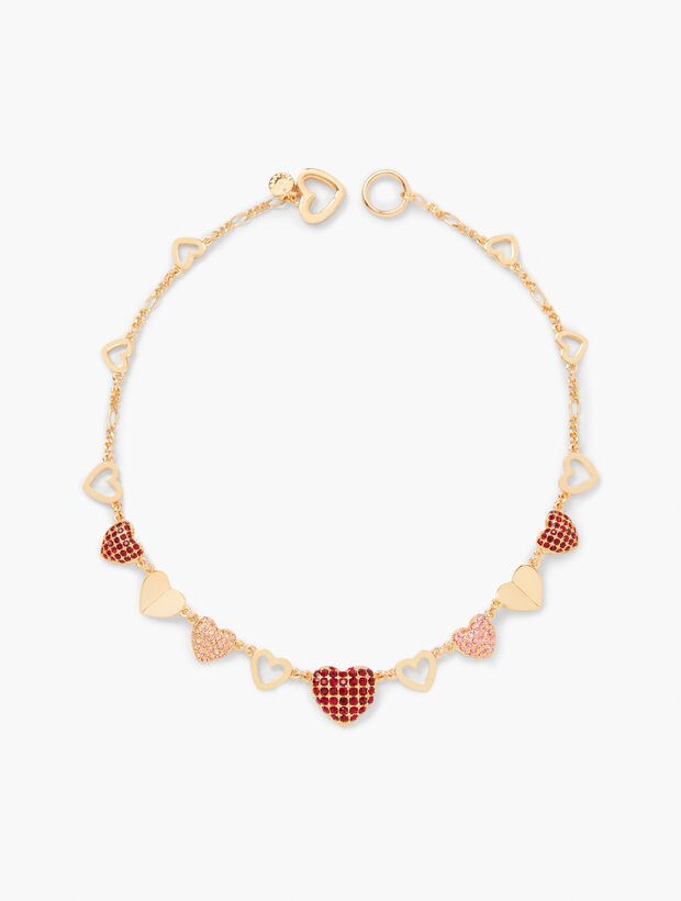 Pavé Hearts Necklace | Talbots