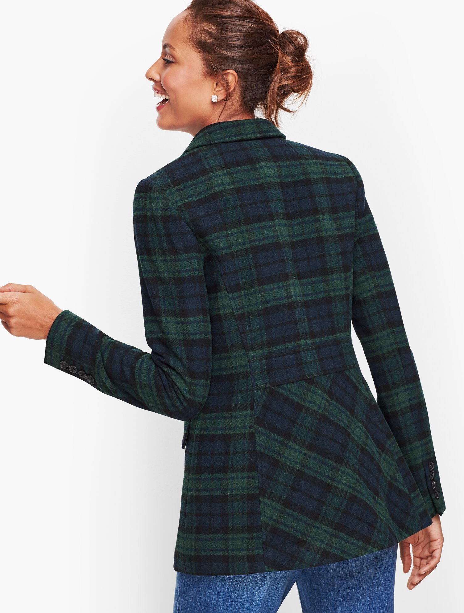 Black Watch Plaid Long Blazer | Talbots