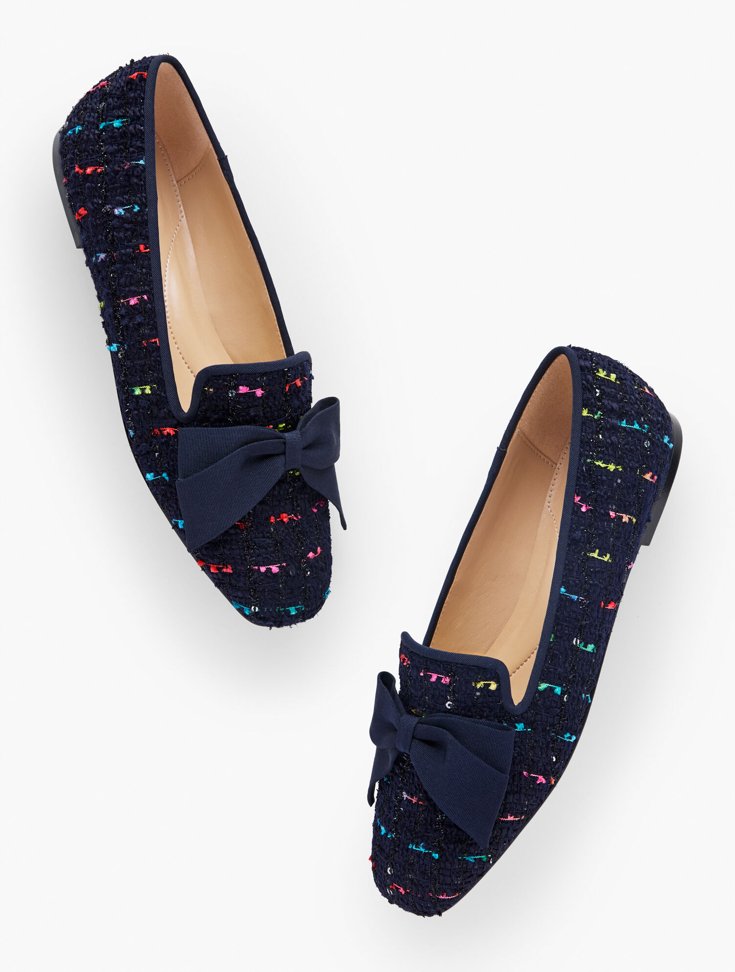 Stella Bow Loafers - Rainbow Tweed | Talbots