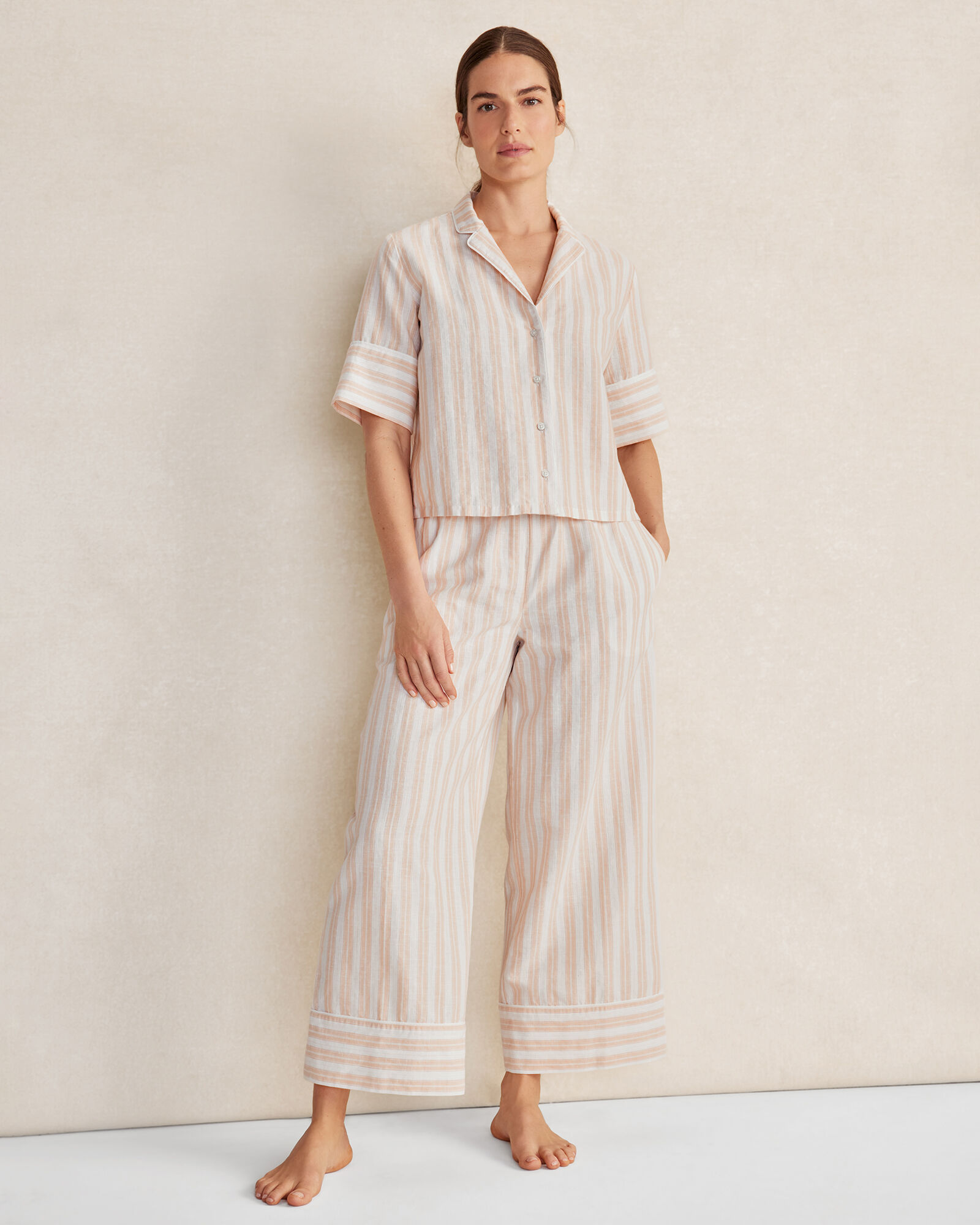Organic Cotton Linen Striped Pajama Pants | Haven Well Within