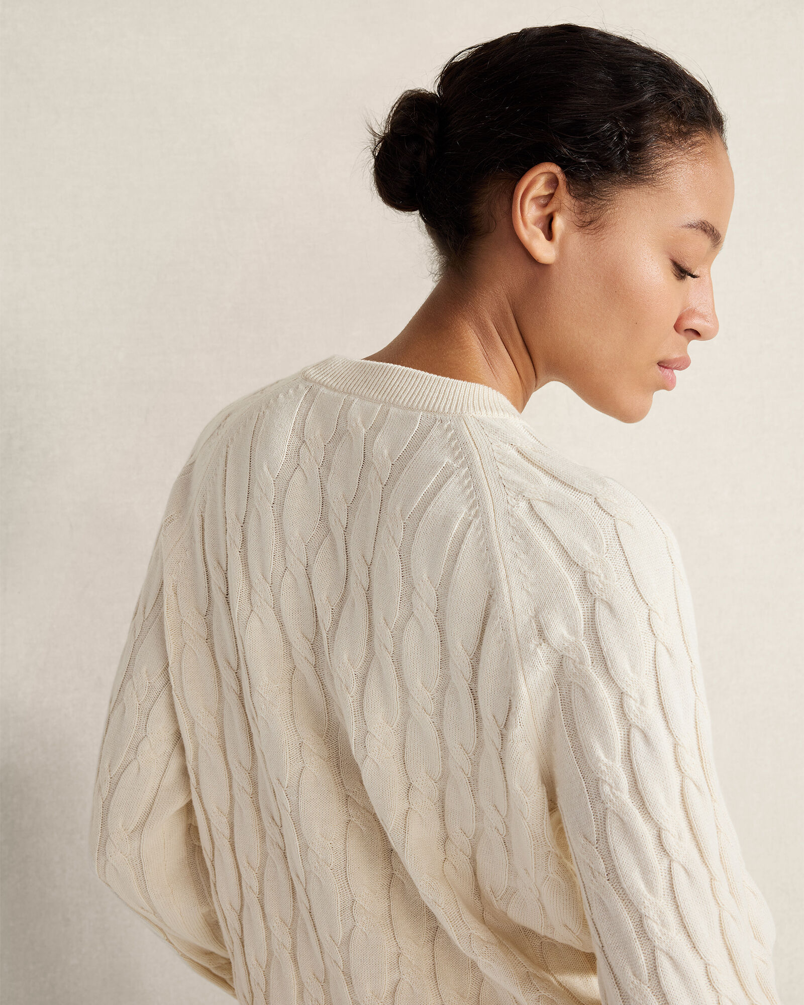 Cotton Cashmere Cable Knit Sweater | Haven Well Within