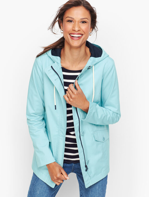 Coated Cotton Rain Jacket | Talbots