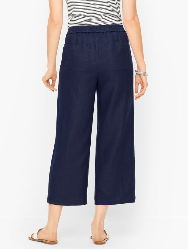 Linen Wide Leg Crop Pants - Solid | Talbots